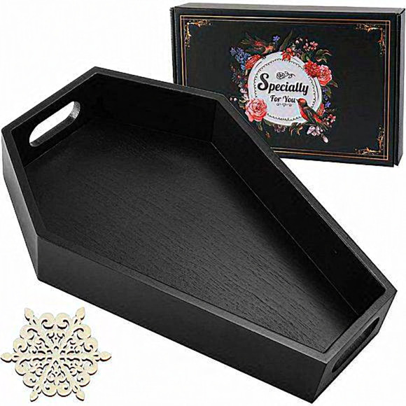 GOARTGIF | Party Supplies | Halloween Creepy Black Goth Coffin Shelf ...